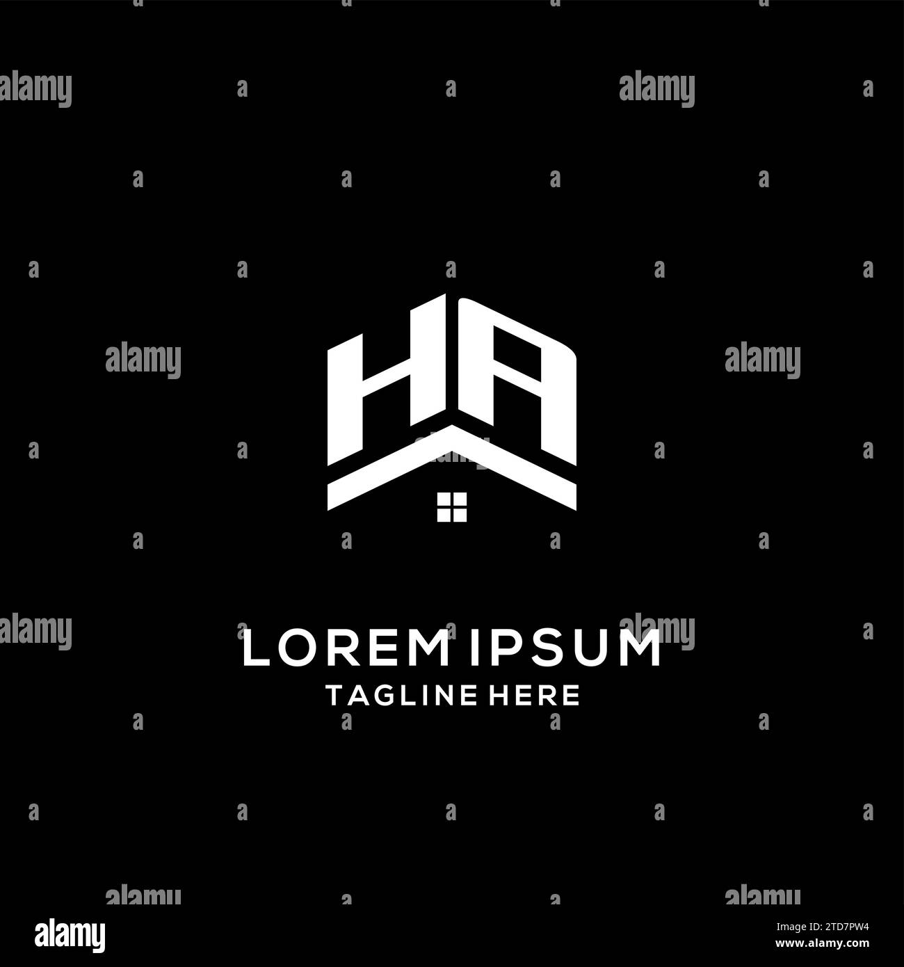 Initial HA logo with abstract home roof, simple and clean real estate ...