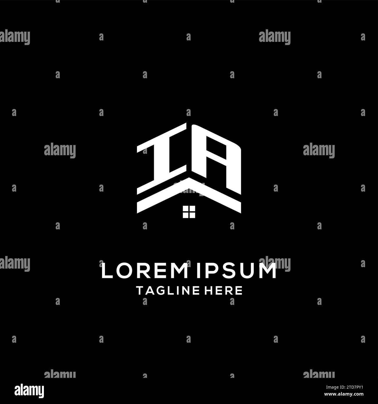Initial IA logo with abstract home roof, simple and clean real estate ...