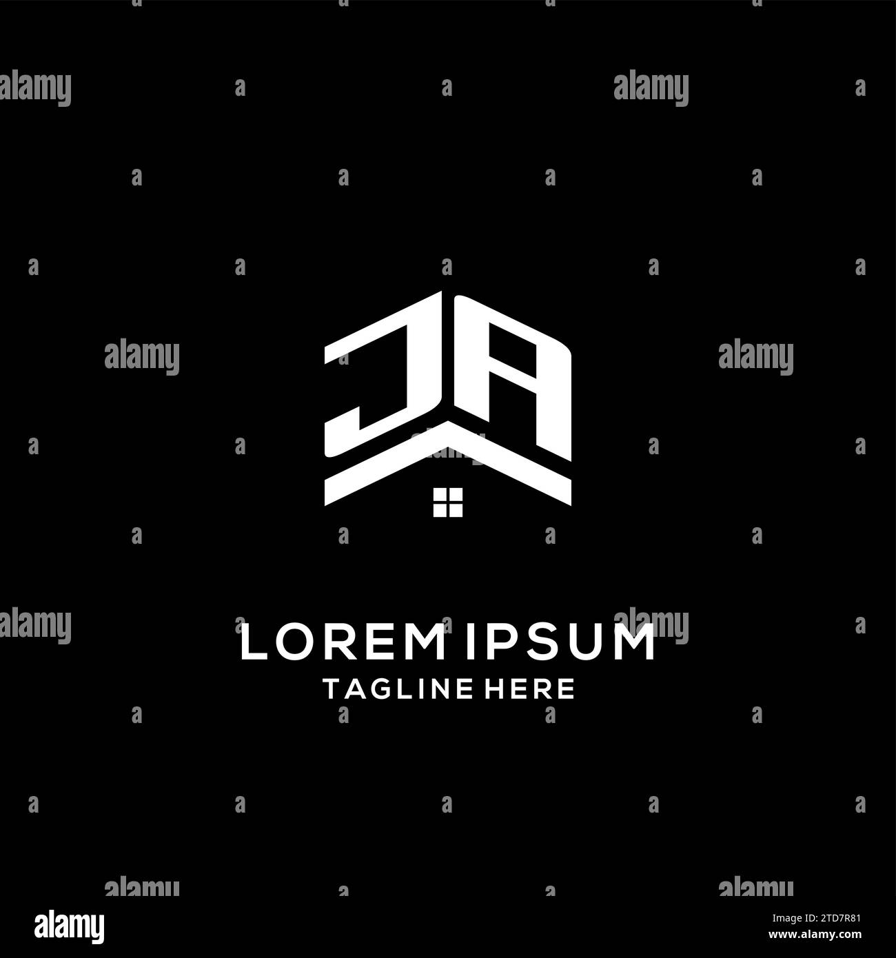 Initial JA logo with abstract home roof, simple and clean real estate ...