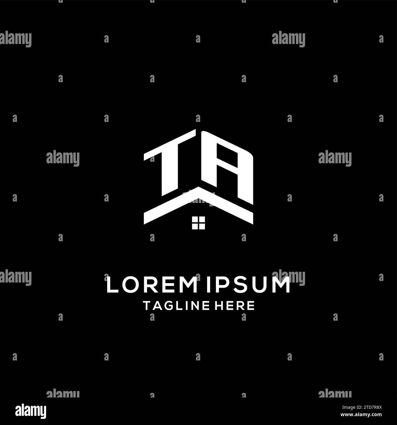 Initial TA logo with abstract home roof, simple and clean real estate ...