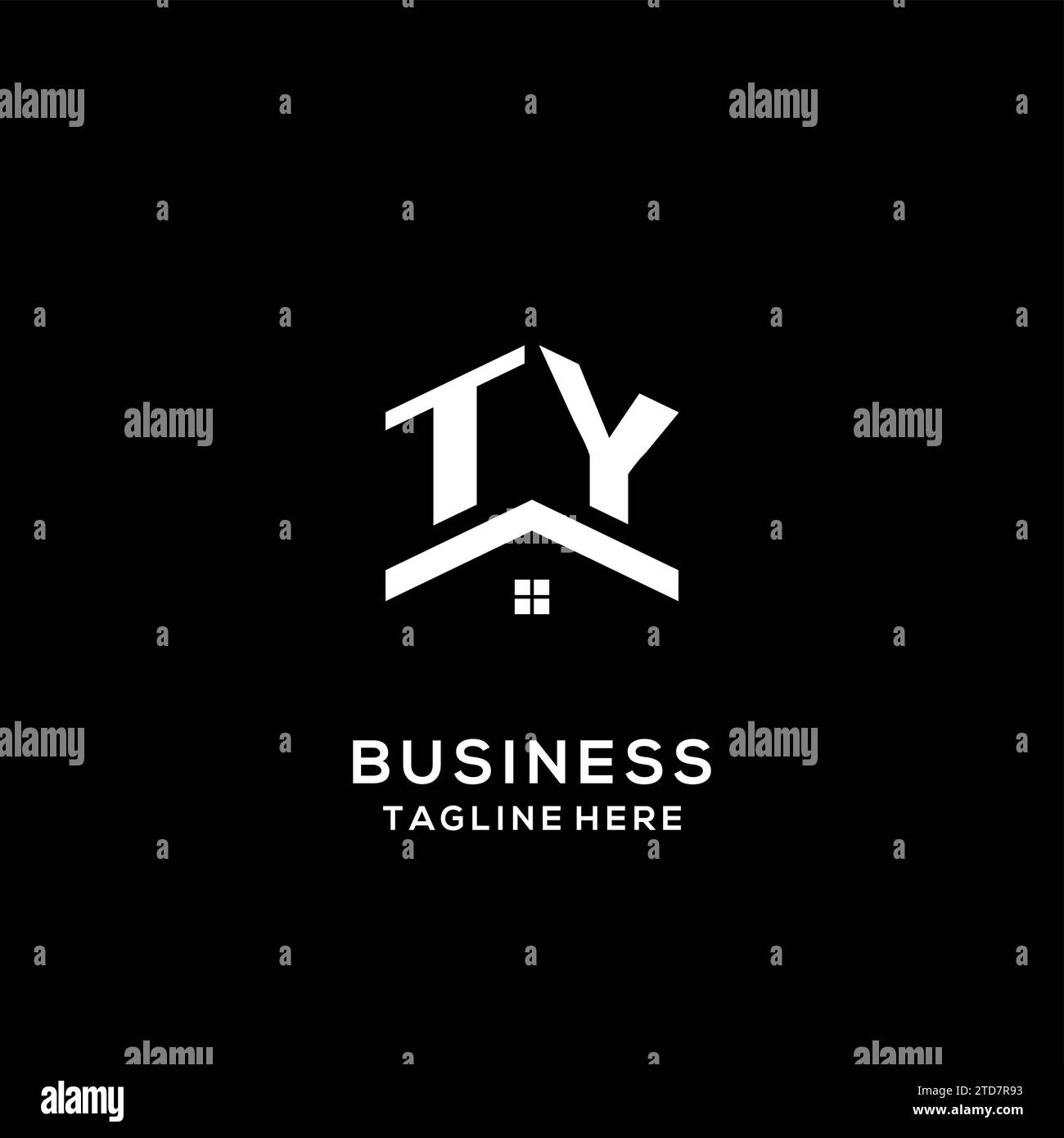 Initial TY logo with abstract home roof, simple and clean real estate ...
