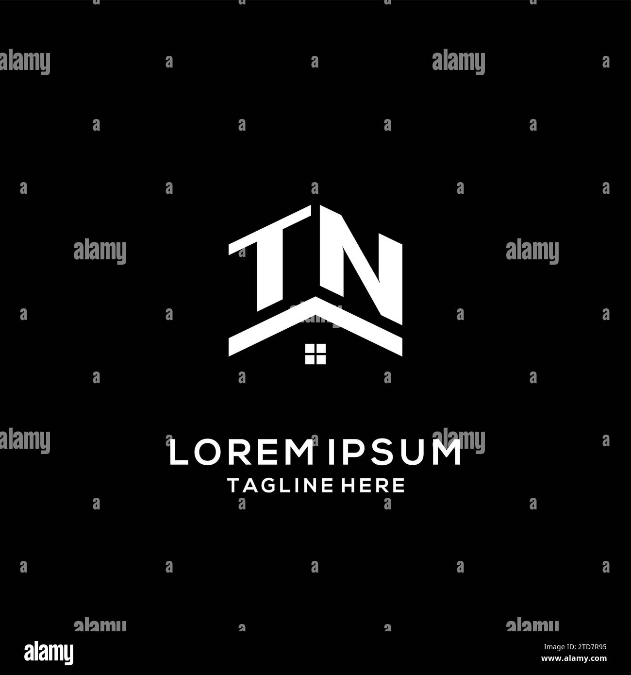 Initial TN logo with abstract home roof, simple and clean real estate ...