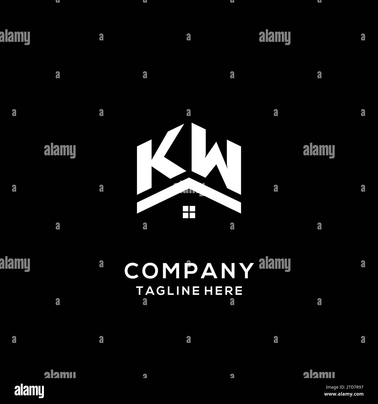 Initial KW logo with abstract home roof, simple and clean real estate ...