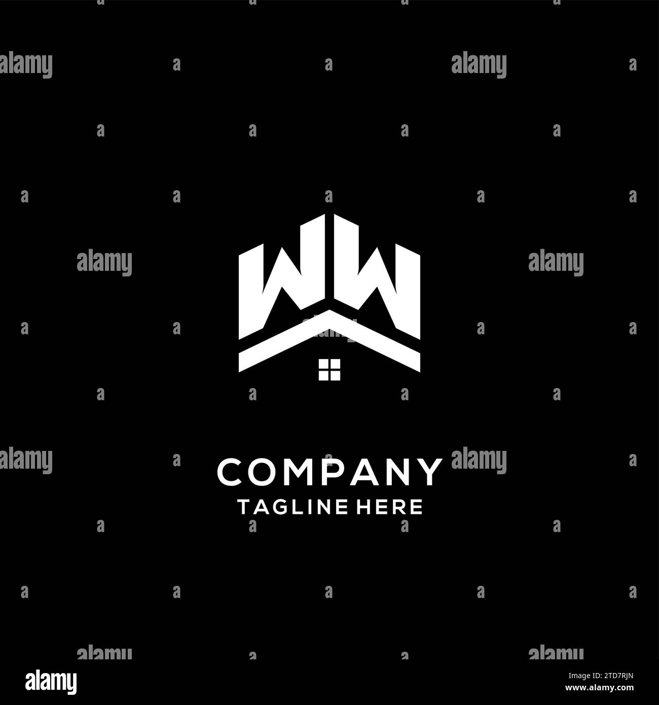 Initial WW logo with abstract home roof, simple and clean real estate ...