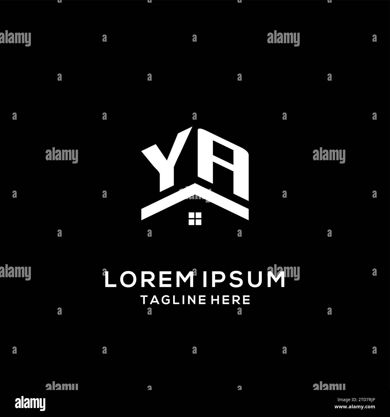 Initial YA logo with abstract home roof, simple and clean real estate ...