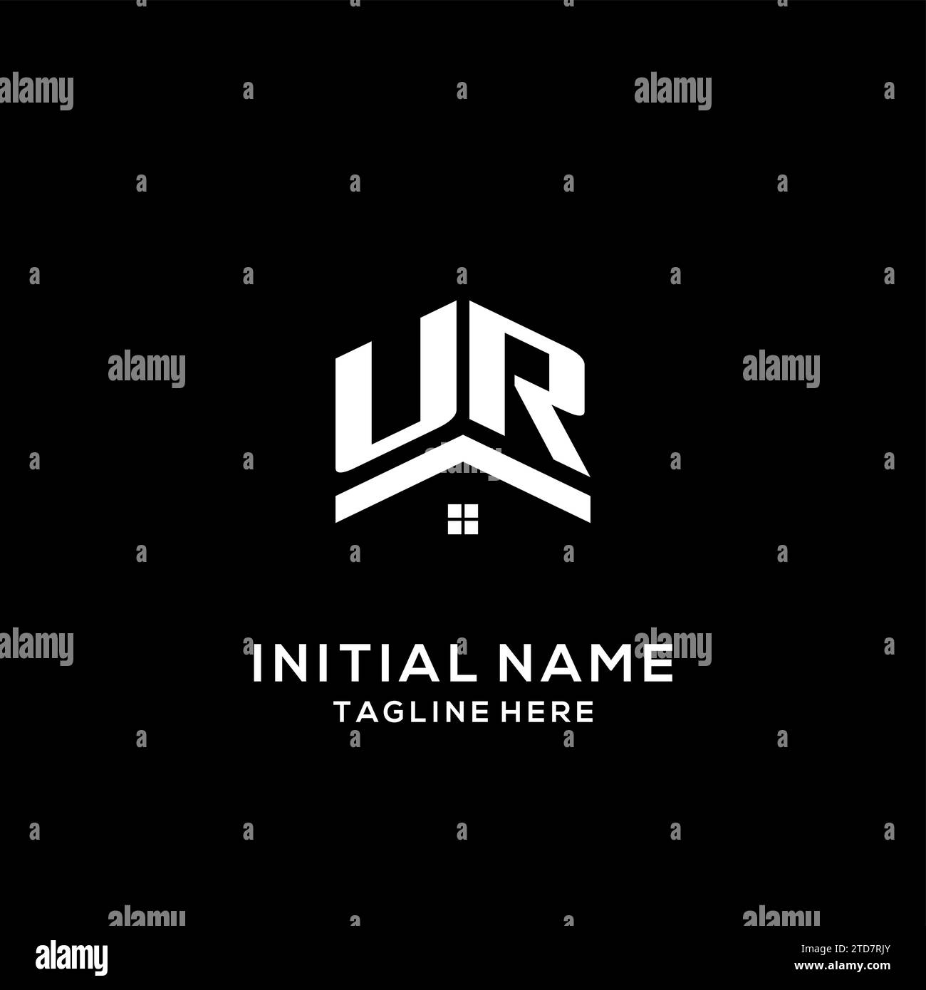 Initial UR logo with abstract home roof, simple and clean real estate ...