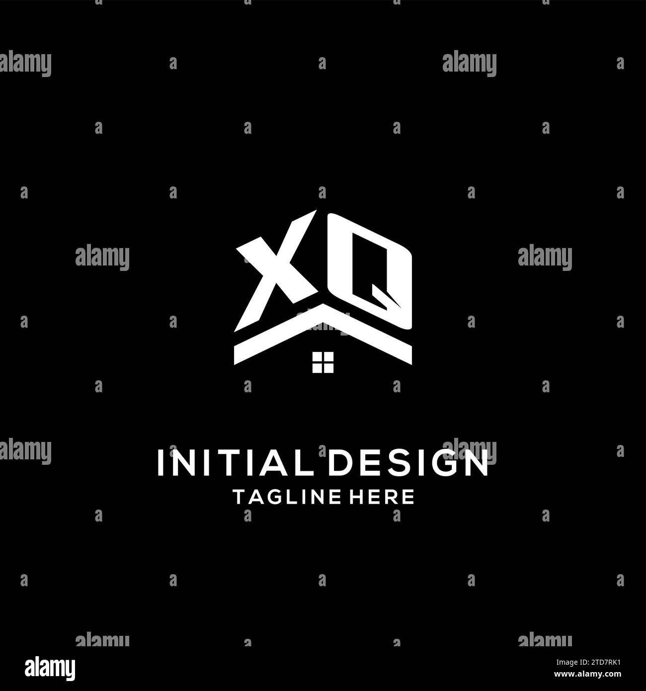 Initial XQ logo with abstract home roof, simple and clean real estate ...