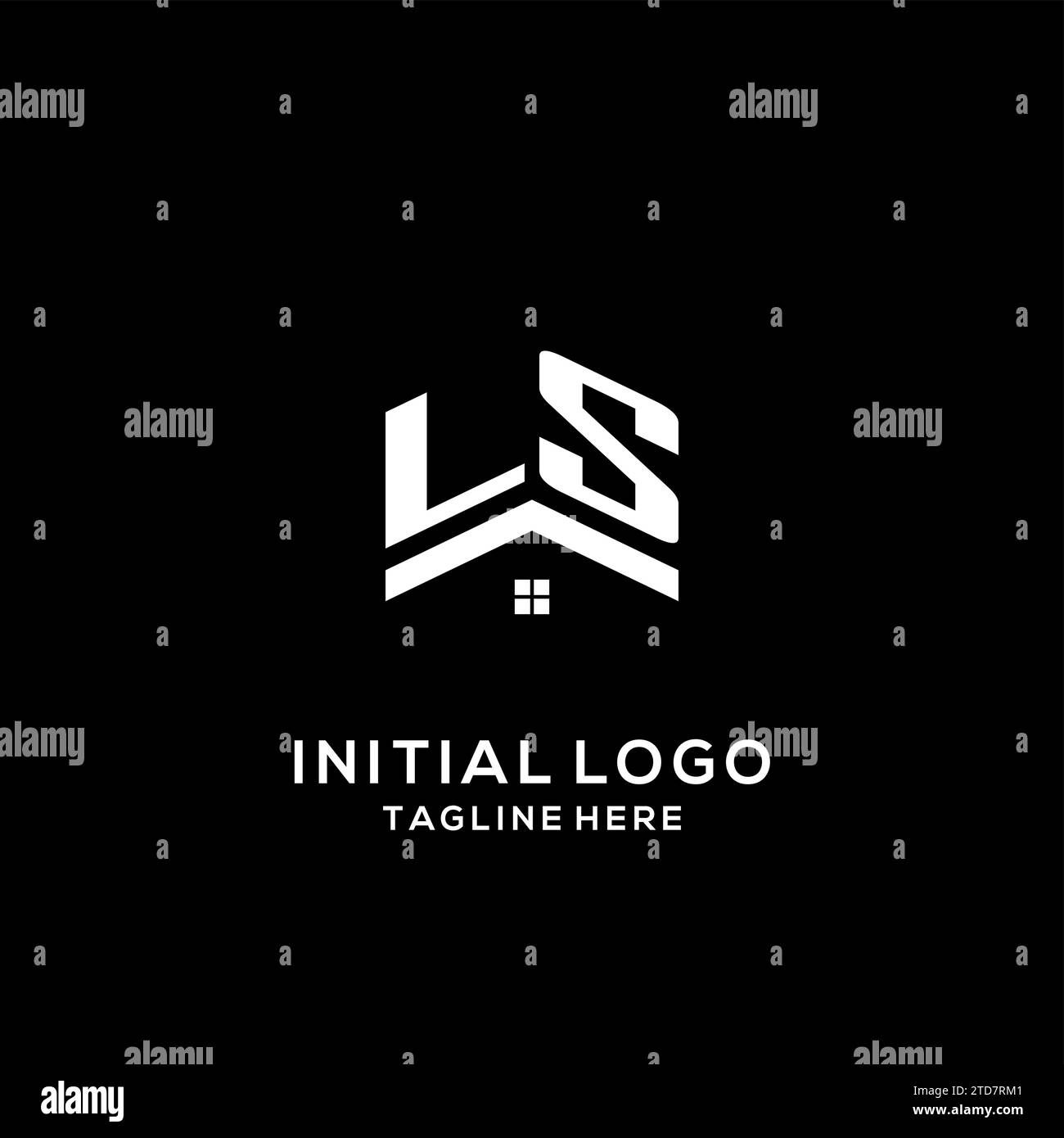 Initial LS logo with abstract home roof, simple and clean real estate ...