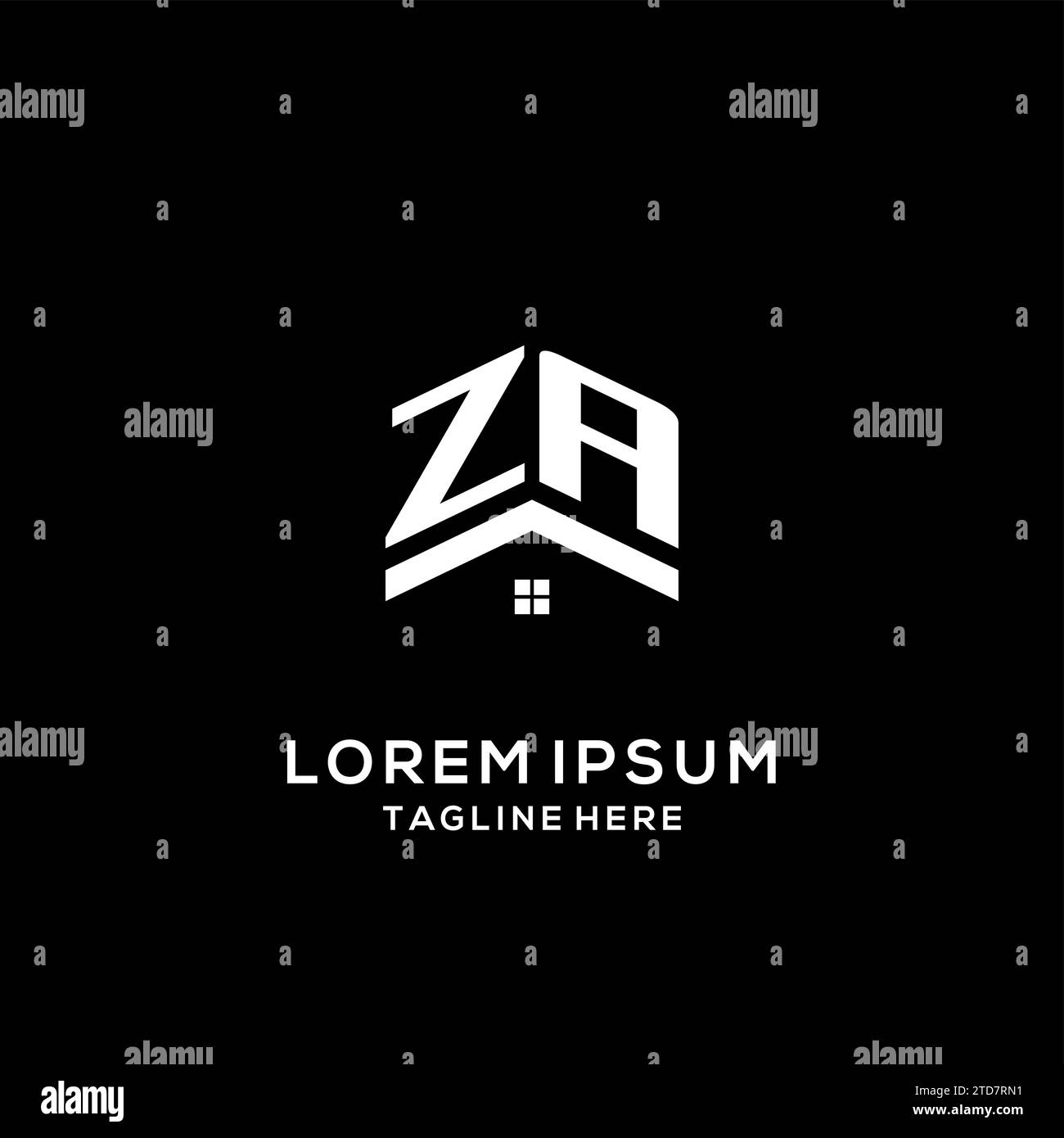 Initial ZA logo with abstract home roof, simple and clean real estate ...