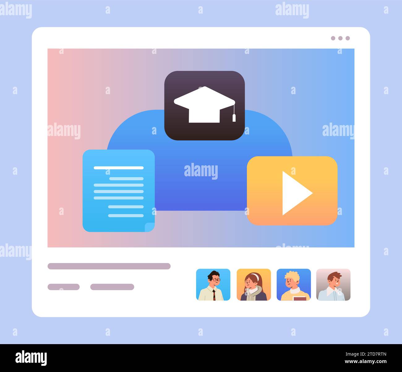 students discussing during virtual meeting on online platform for ...