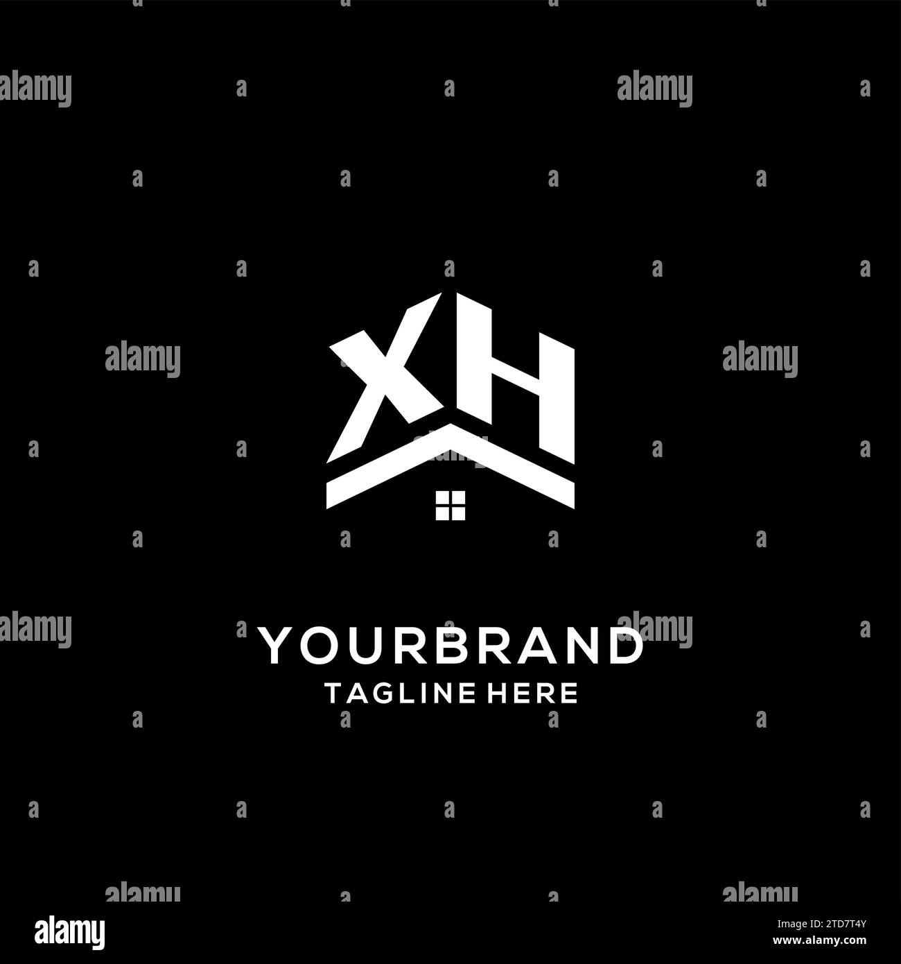 Initial XH logo with abstract home roof, simple and clean real estate ...