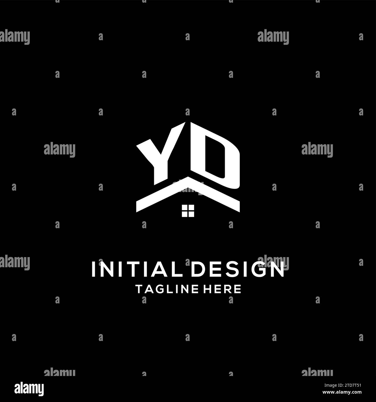 Initial YD logo with abstract home roof, simple and clean real estate ...