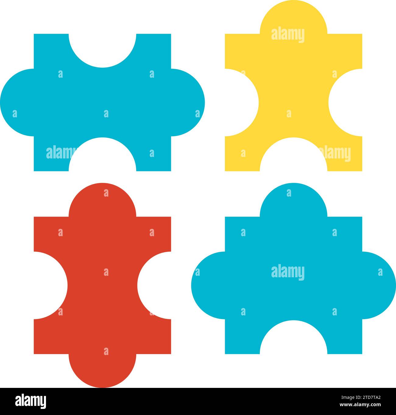 Solving puzzle, completing difficult task. Disassembled puzzle elements ...