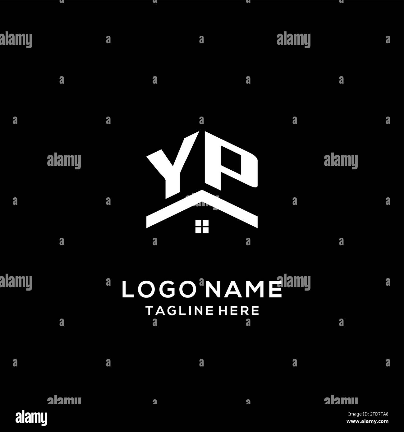 Initial YP logo with abstract home roof, simple and clean real estate ...