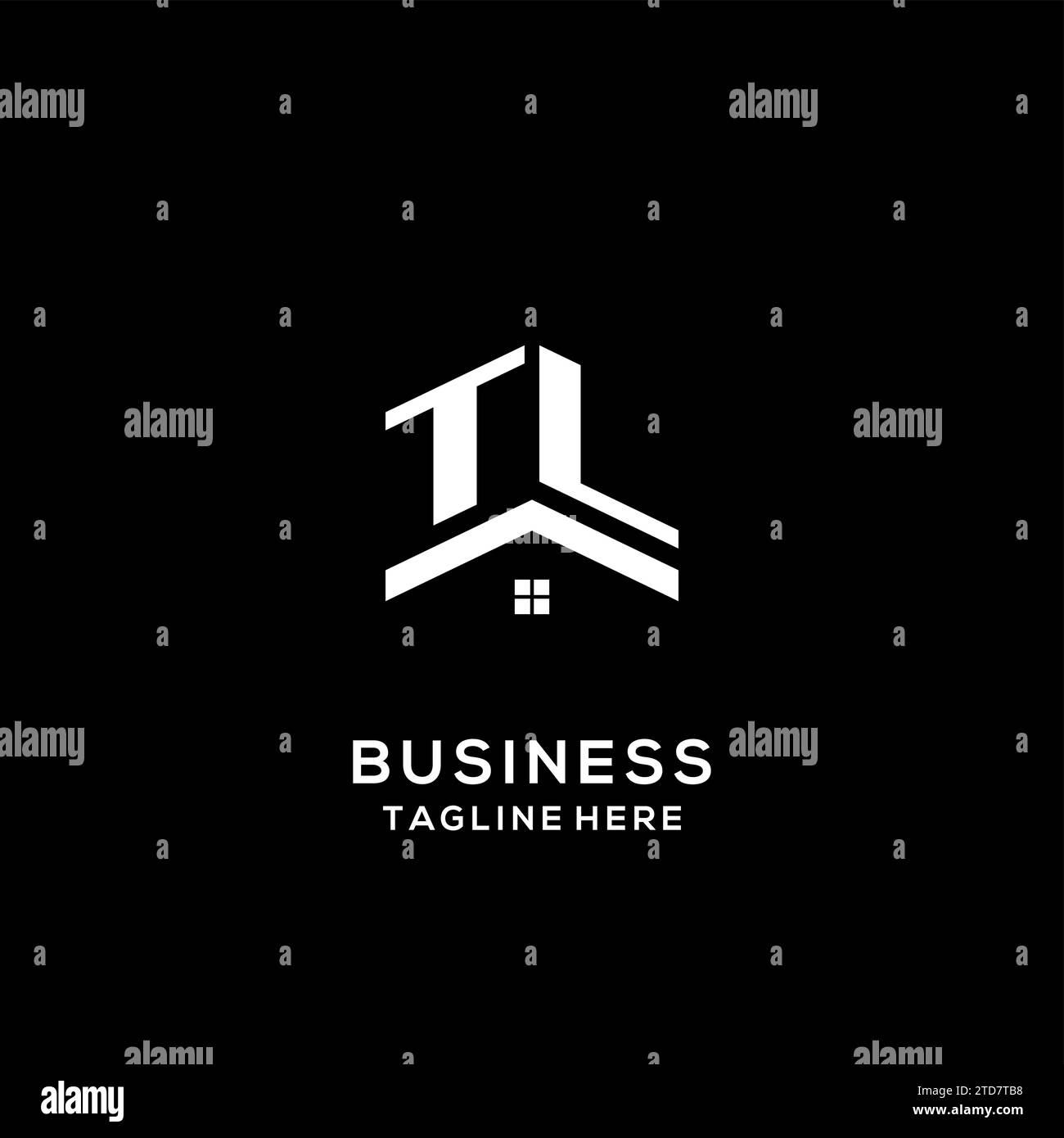 Initial Tl Logo With Abstract Home Roof Simple And Clean Real Estate