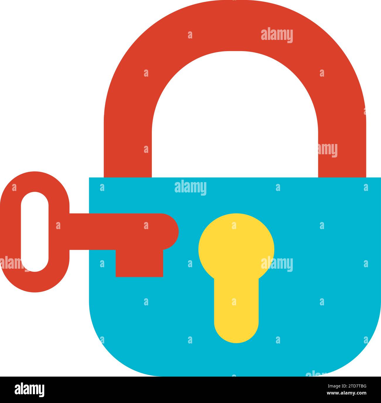 Reliable storage of information and data. Closed padlock, business process organization flat ...