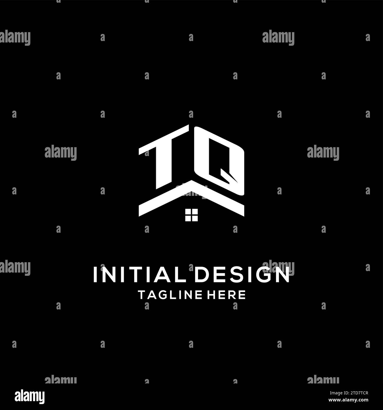 Initial TQ logo with abstract home roof, simple and clean real estate ...
