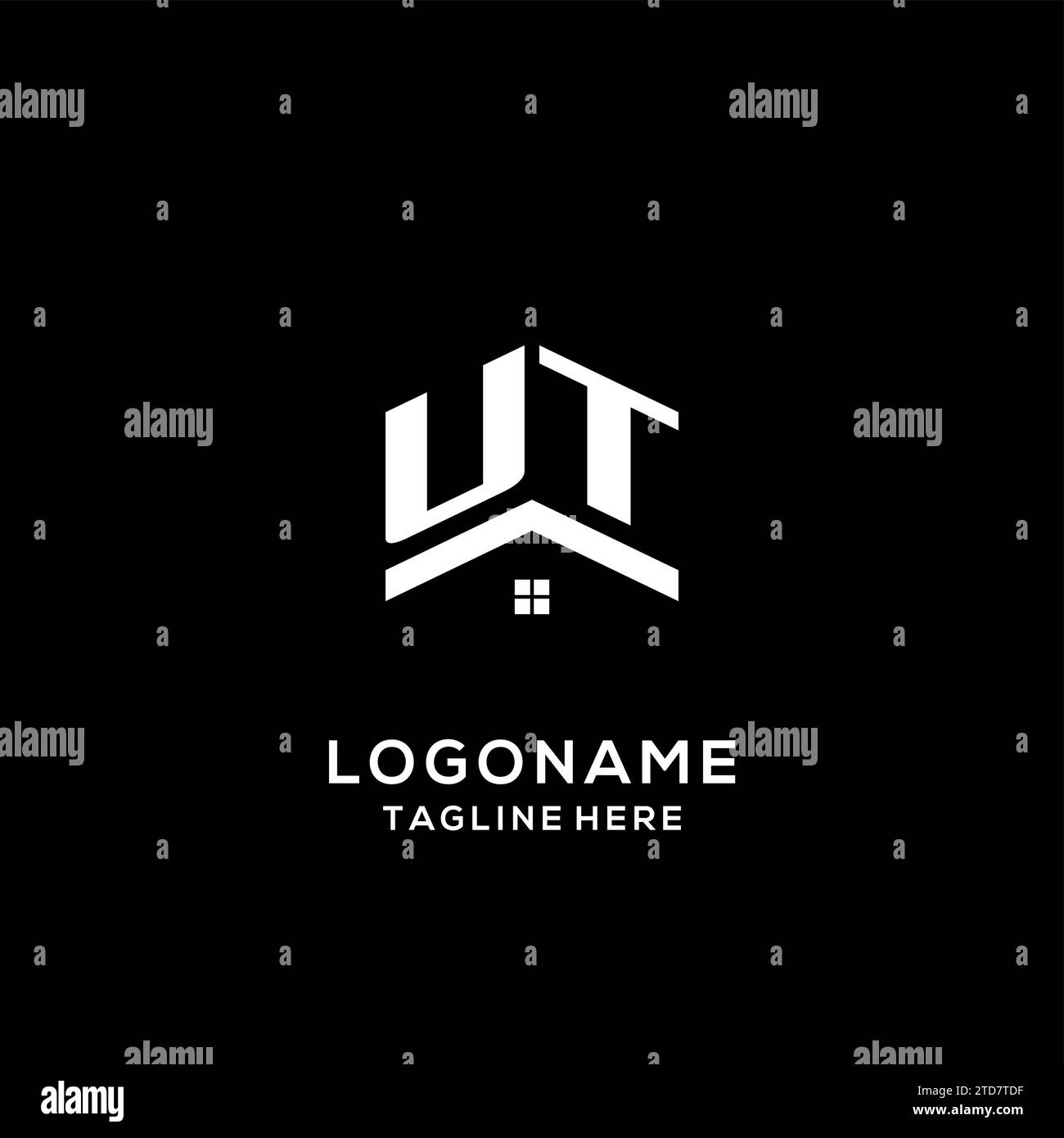 Initial UT logo with abstract home roof, simple and clean real estate ...