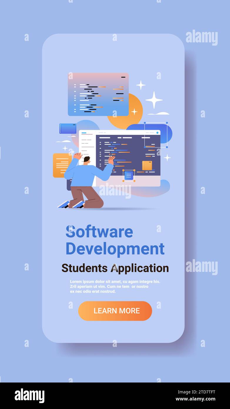 Web Developer Creating Program Code Development Of Software And Programming Concept Vertical