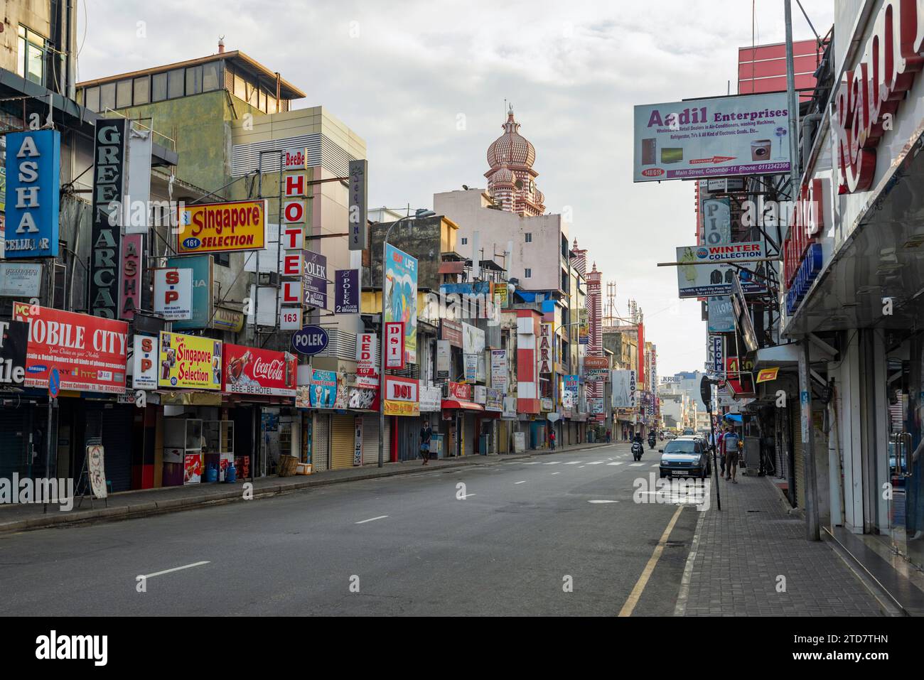 COLOMBO, SRI LANKA - FEBRUARY 22, 2020: Main Street on a early morning ...