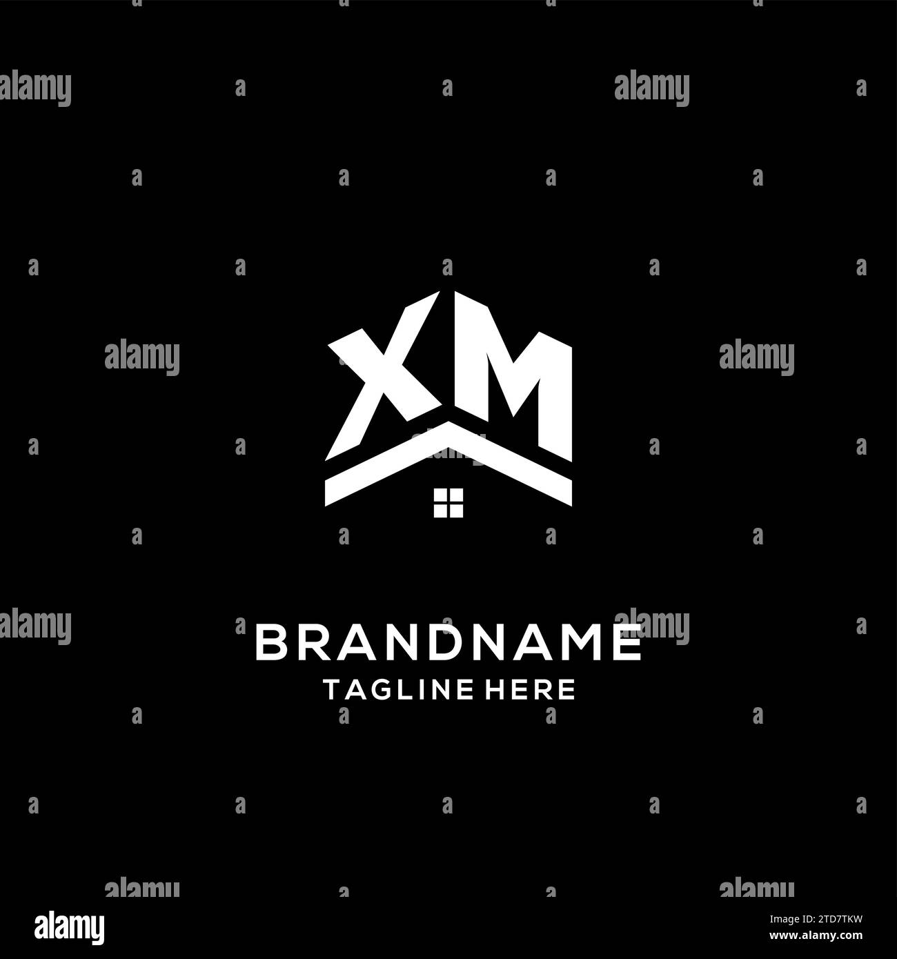 Initial XM logo with abstract home roof, simple and clean real estate ...