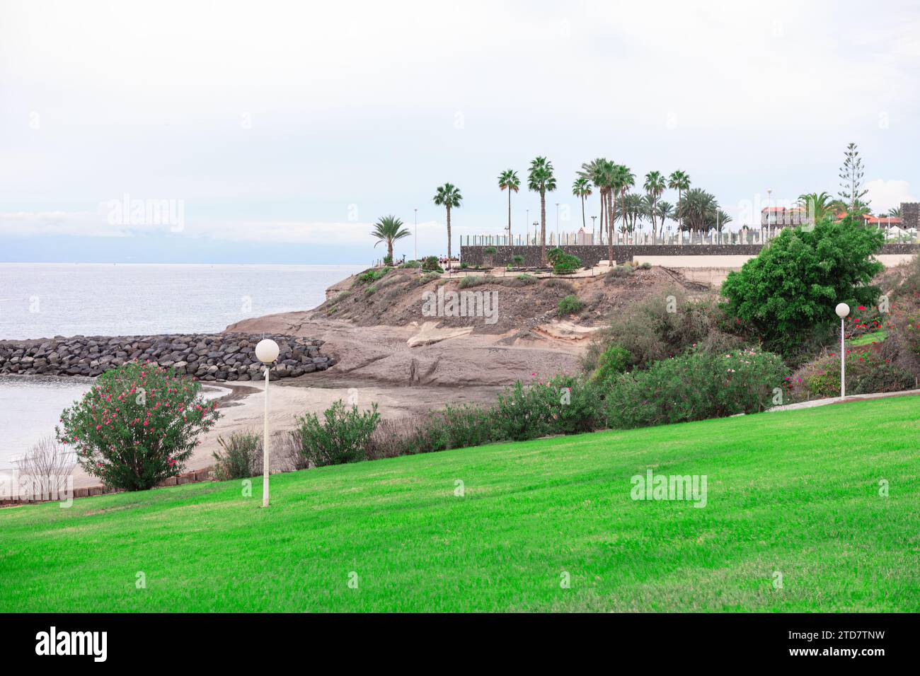 Fanabe Beach at Costa Adeje in Tenerife , Canary Islands . Beautiful ...