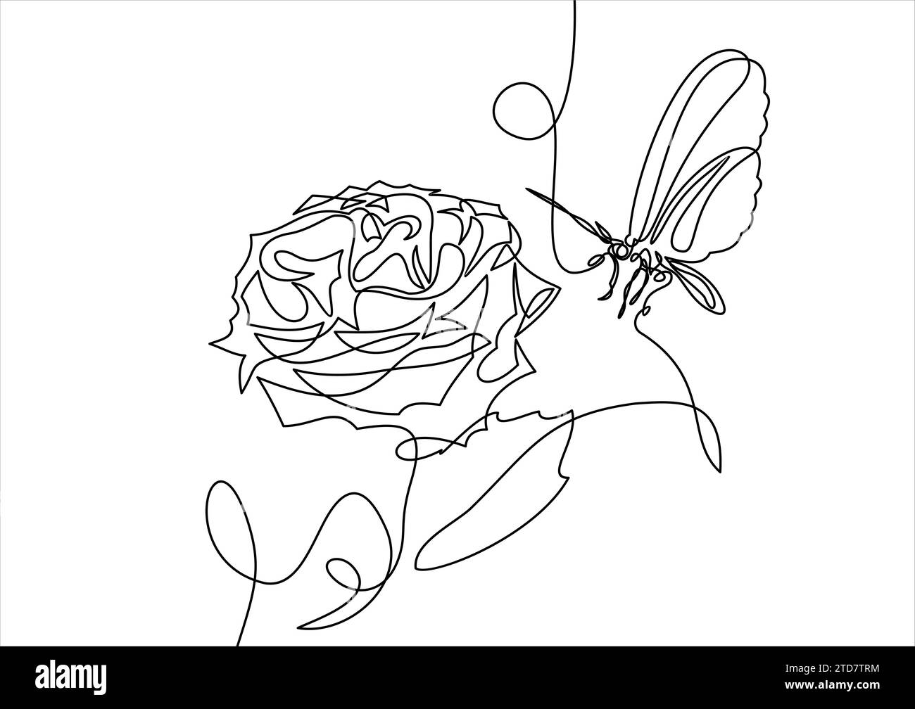 One line continuous red Black and White Stock Photos & Images - Alamy