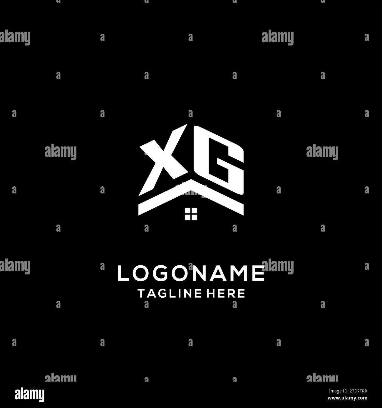 Initial XG logo with abstract home roof, simple and clean real estate ...