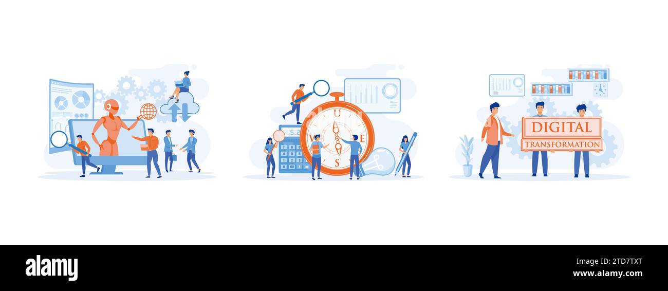 Digital Transformation Data Analysis And Digitization Staffs Showing The Boss The Future