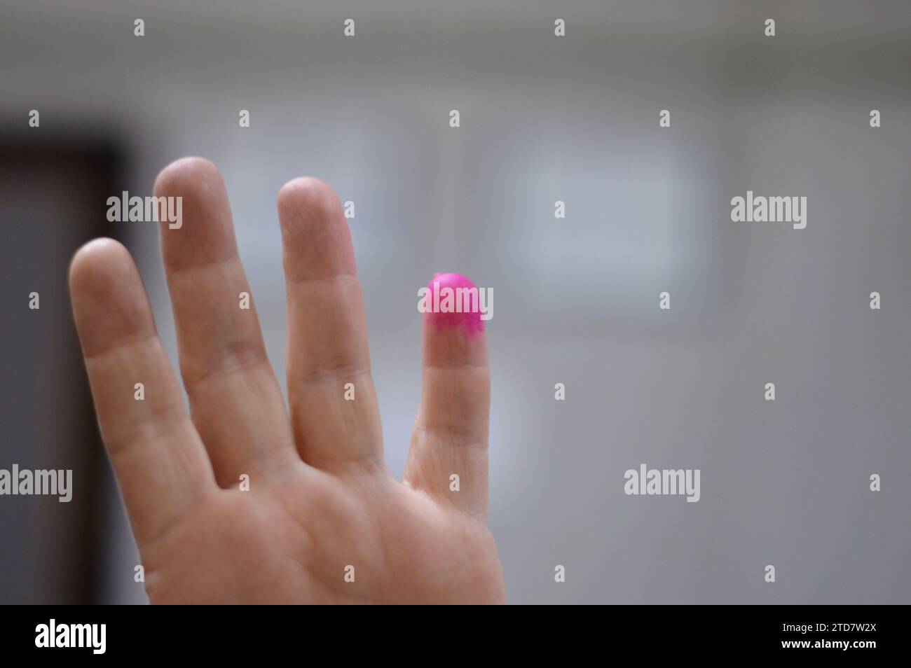 Election ink, indelible phosphoric ink or electoral stain, a semi ...