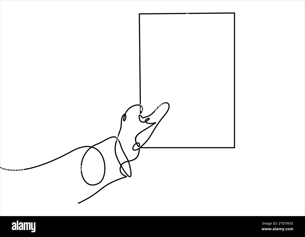 hands holding blank piece of paper-continuous line drawing Stock Vector ...