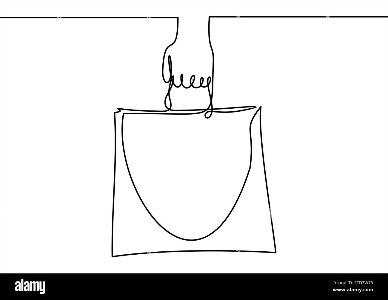 continuous line drawing of holding shopping bag. vector illustration Stock Vector Image & Art ...