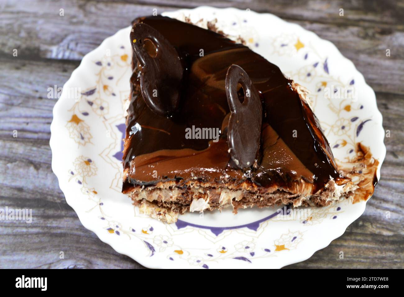 chocolate spongy creamy cake for celebrations from a birthday cake ...