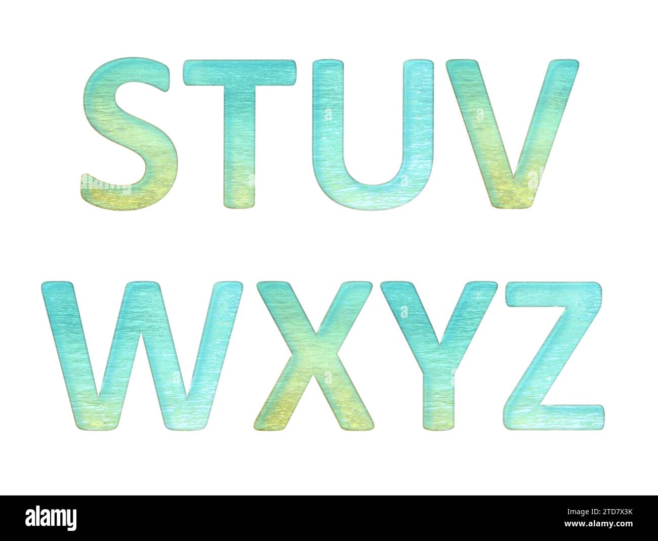 alphabet of golden turquoise teal bright glittering water cyan letters ...