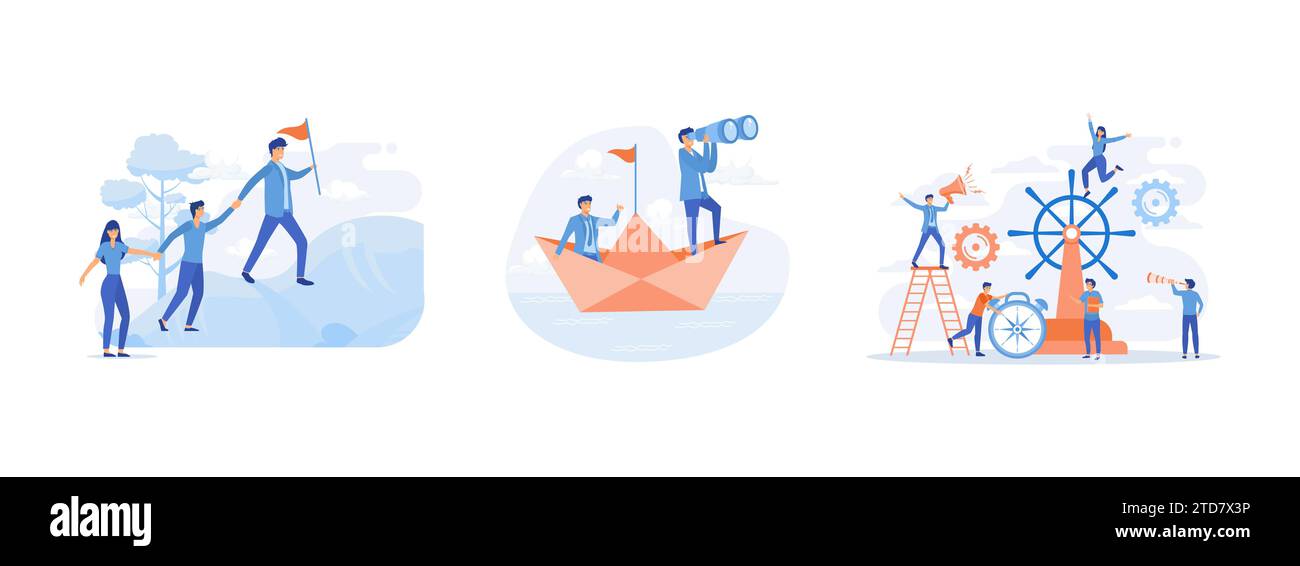 Sailing ship men in boat Stock Vector Images - Alamy