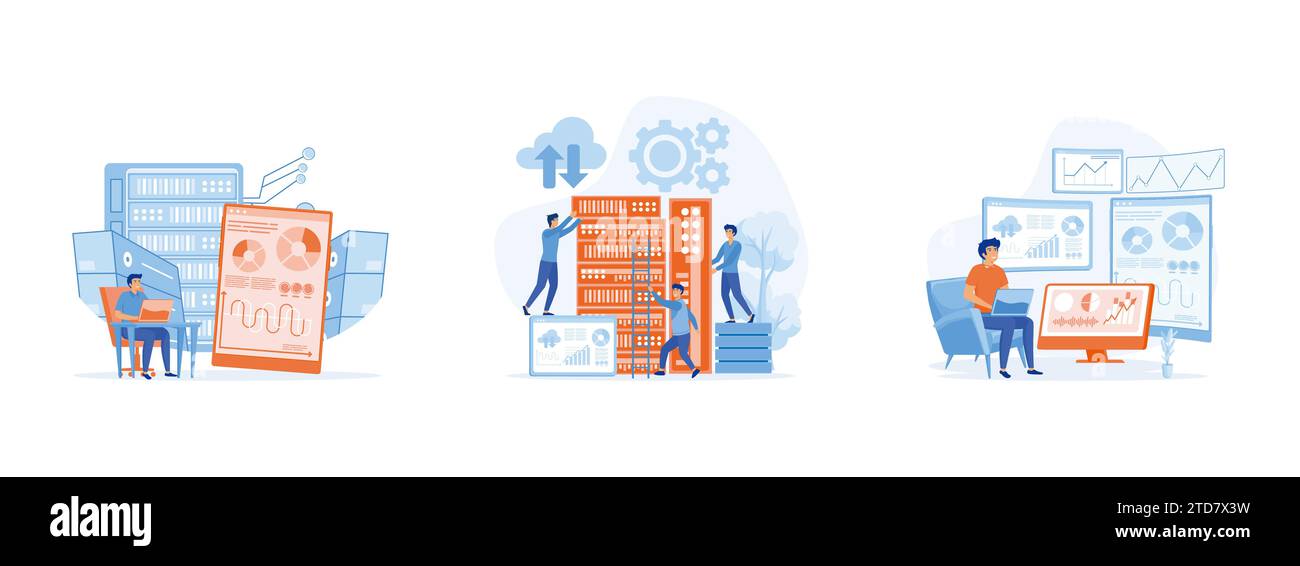 Data center technology concept, data network management, computer ... Data center technology concept, data network management, computer ...