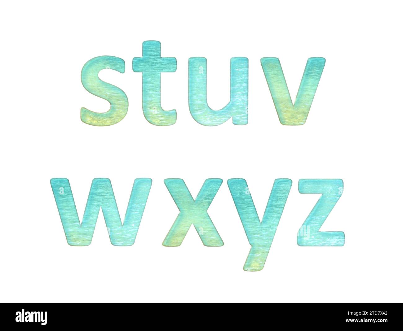 alphabet of golden turquoise teal bright glittering water cyan letters ...
