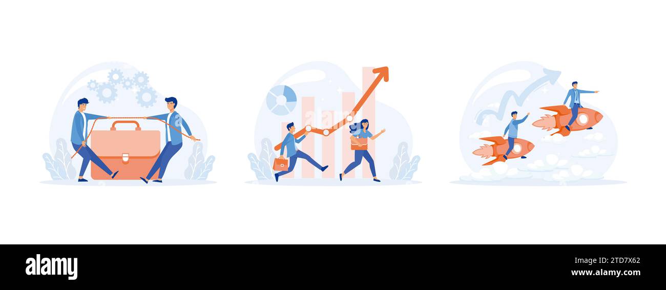 People on business competition. Business people competitive with ...