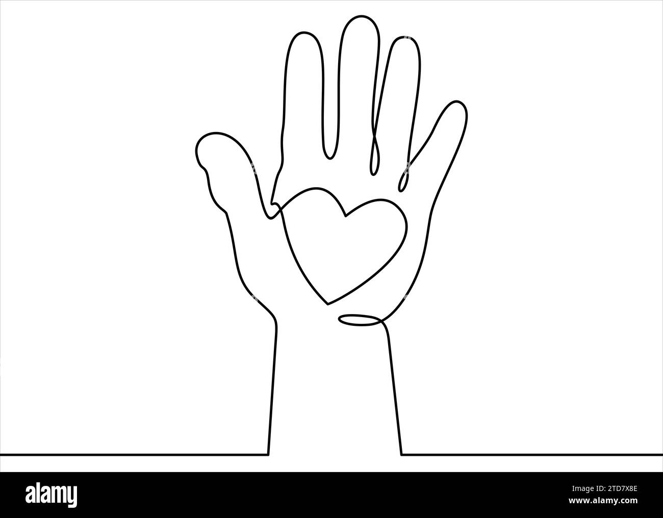 Crowd hands heart sign Stock Vector Images - Alamy