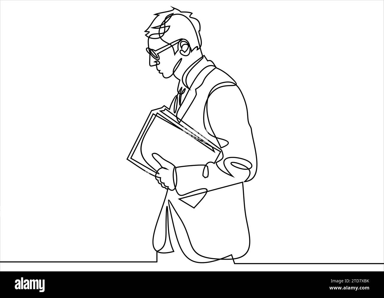 Businessman standing with a folder in his hands. Business concept ...