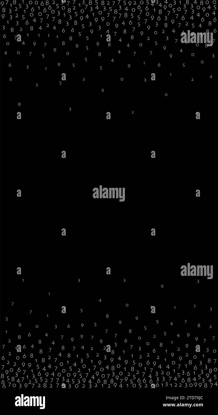 Falling numbers, big data concept. Binary white flying digits. Cool ...