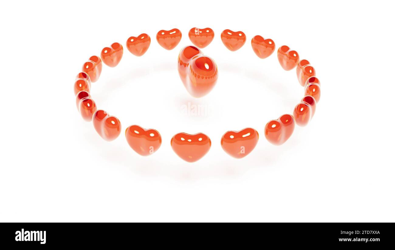 Glass heart change color intro 3d render Stock Photo - Alamy