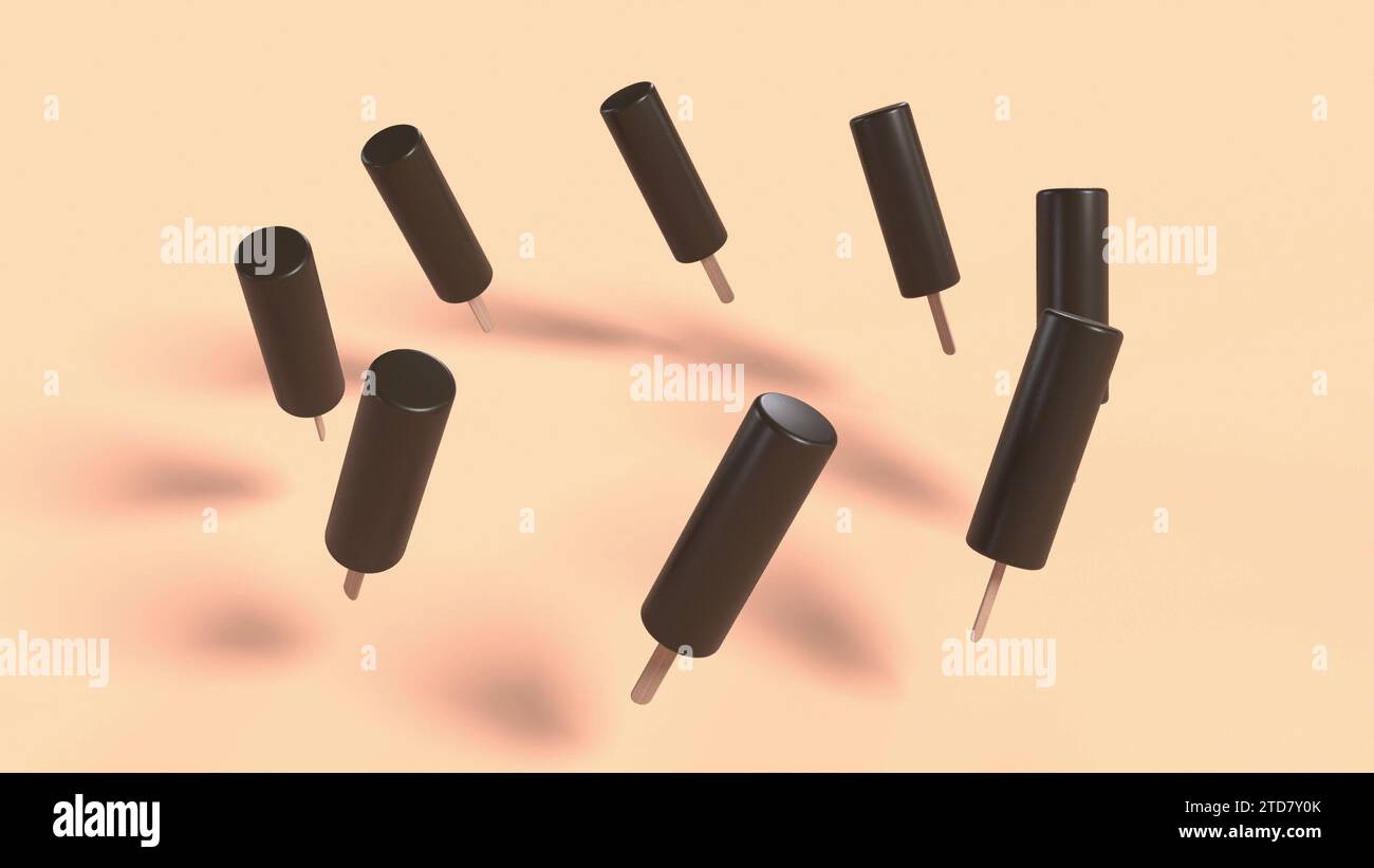 Chocolate ice cream round rotate intro 3d render Stock Photo - Alamy