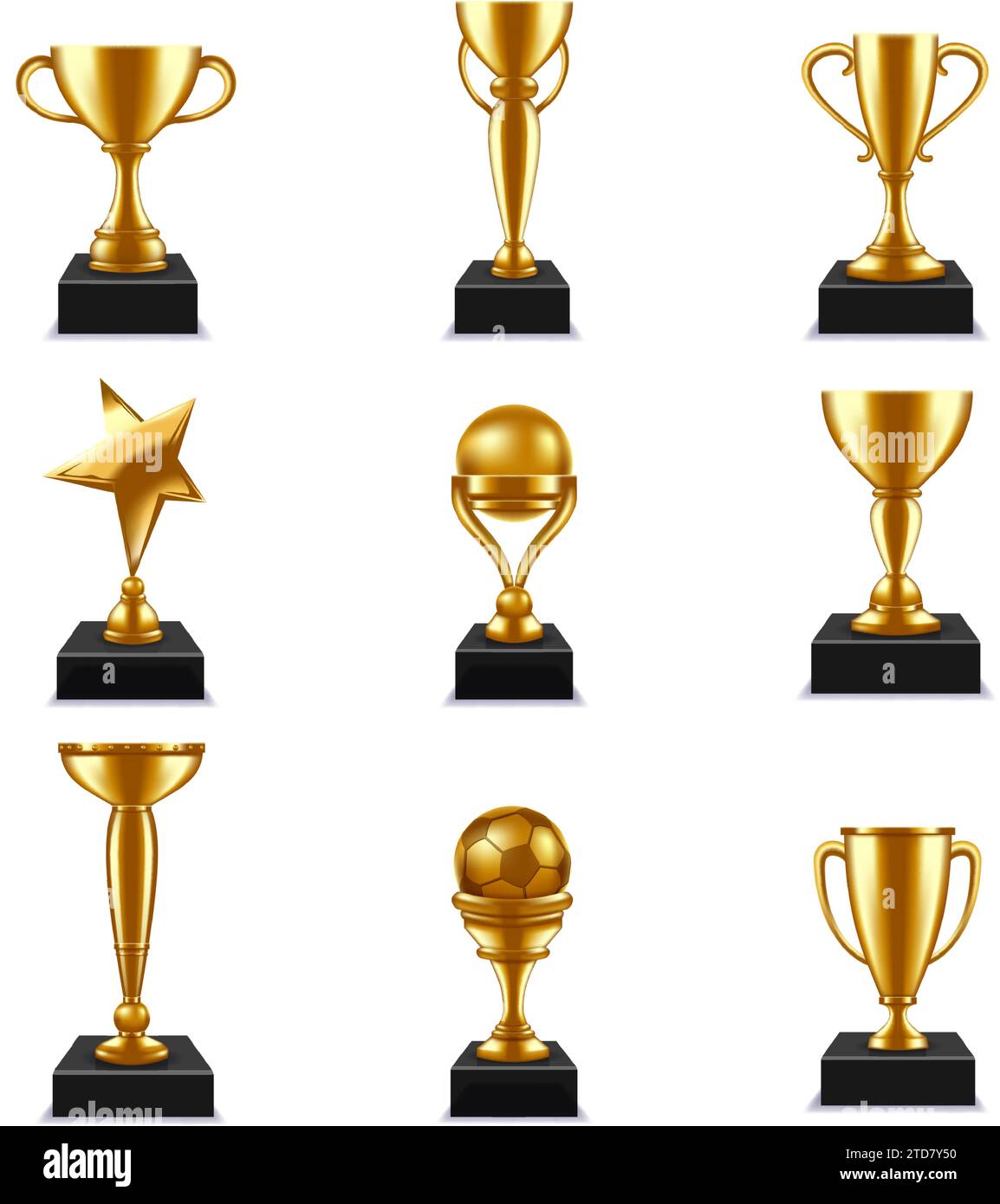Golden awards. Star achievement, gold trophy classic championship cup ...