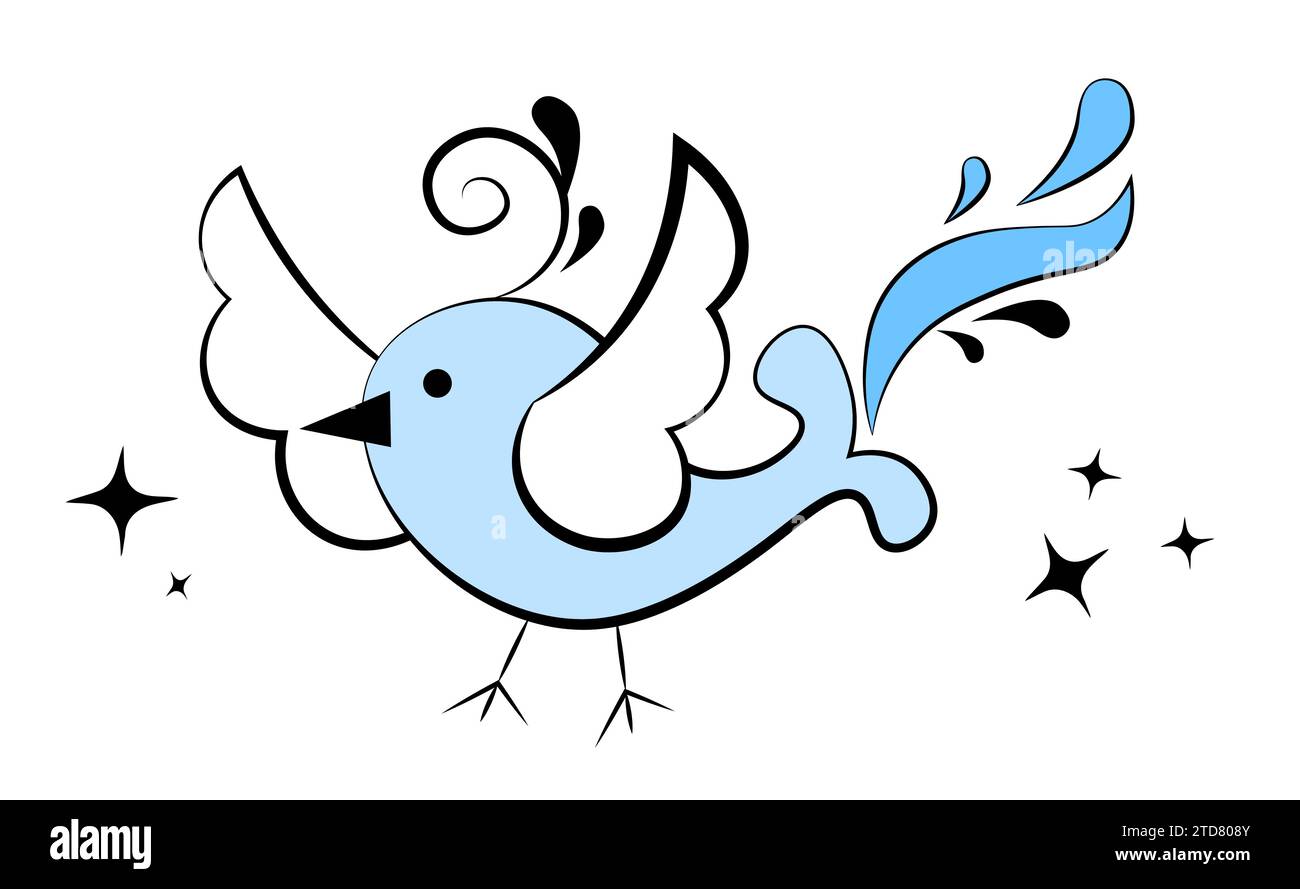 Bird spread blue wings Stock Vector Images - Alamy