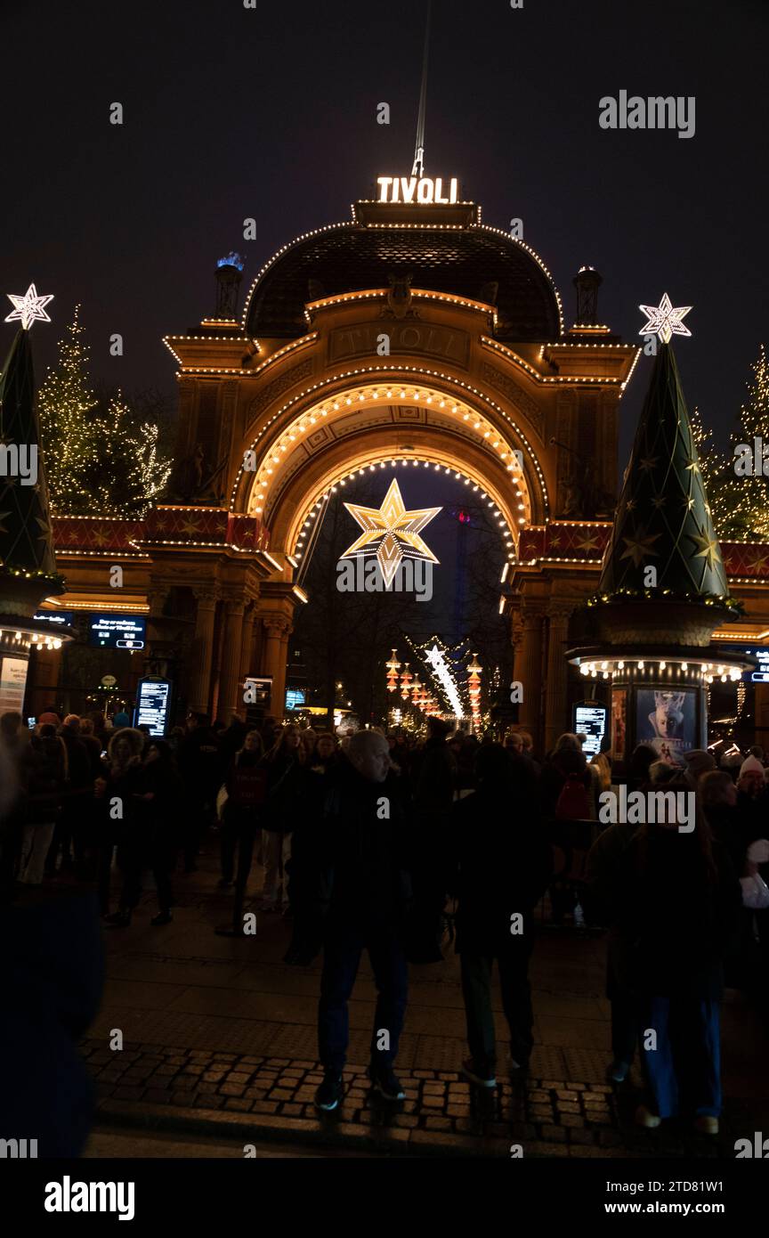 Large crowds gather at the main entrance to the Tivoli Gardens as part ...