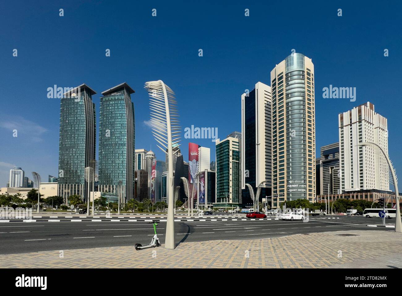 Doha Skyline view from Sheraton Park West Bay Doha Qatar Stock Photo ...