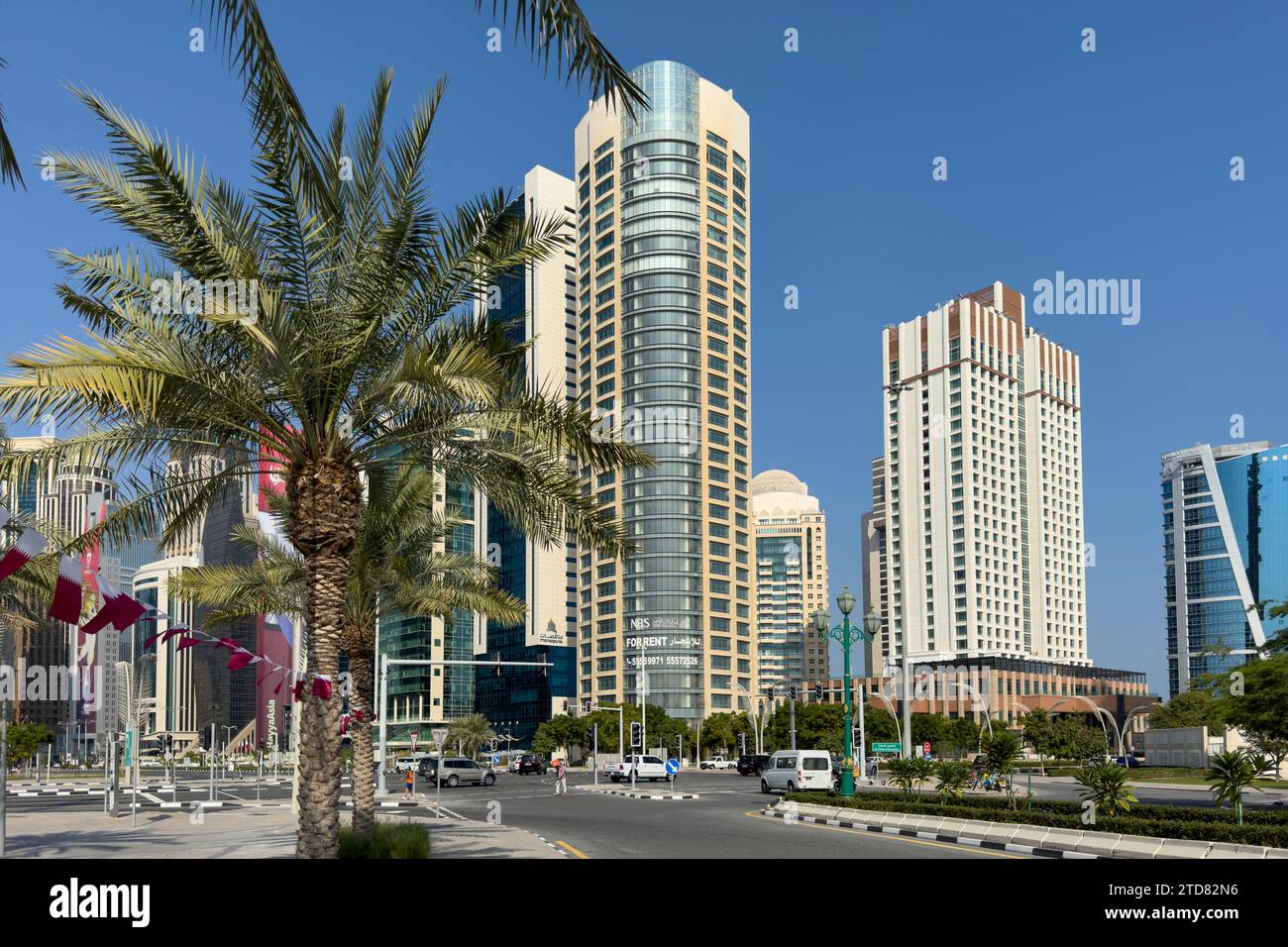 Doha Skyline view from Sheraton Park West Bay Doha Qatar Stock Photo ...
