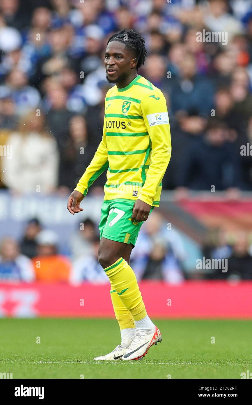 Ipswich, England, UK. 16th Dec, 2023. Norwich City forward Jonathan ...