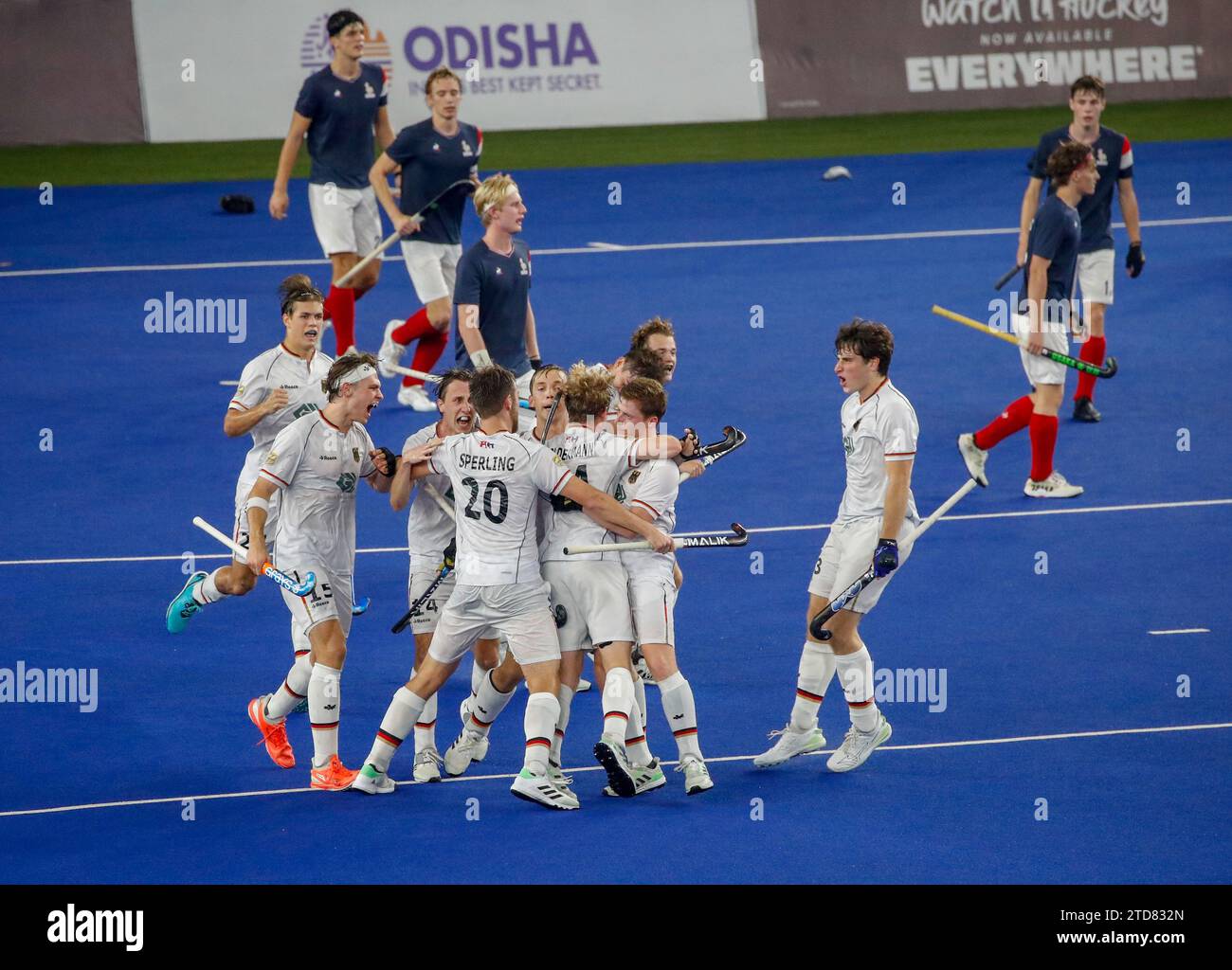 Team players of Germany celebrate after scoring a goal during the FIH ...